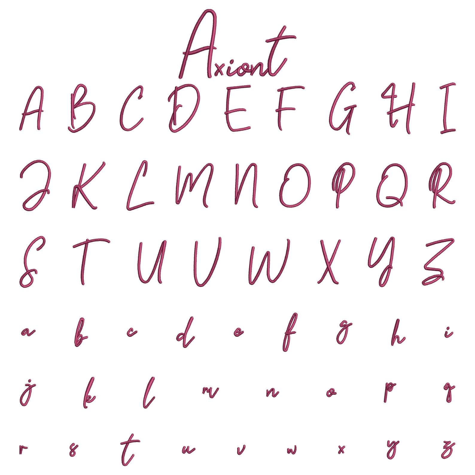 BX Cursive Machine Embroidery Font, Monogram Script Alphabet, Satin ...