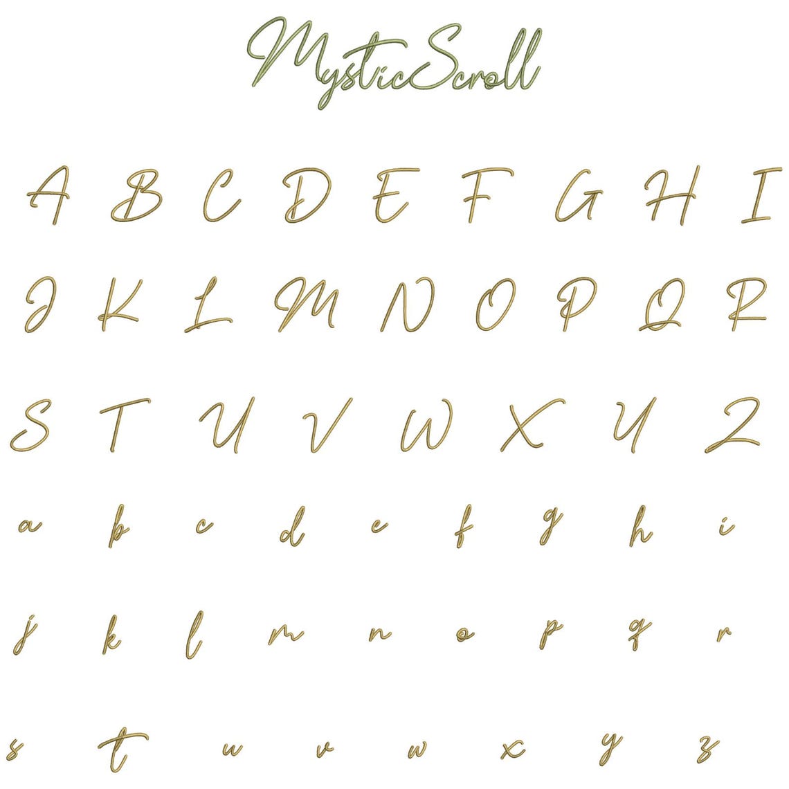BX Cursive Machine Embroidery Font, Monogram Script Alphabet, Satin ...