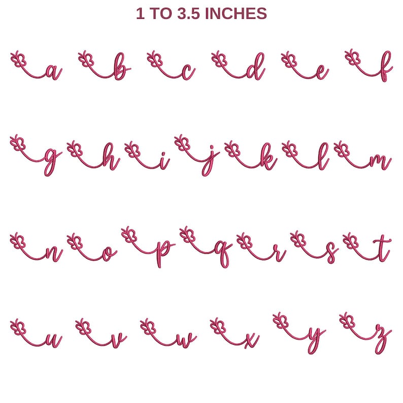 BX Cursive Machine Embroidery Font, Monogram Script Alphabet, Satin ...