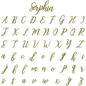 BX Cursive Machine Embroidery Font, Monogram Script Alphabet, Satin ...