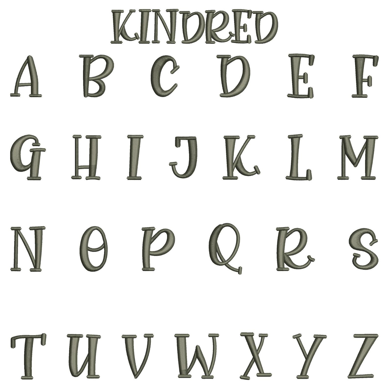 BX Cursive Machine Embroidery Font, Monogram Script Alphabet, Satin ...