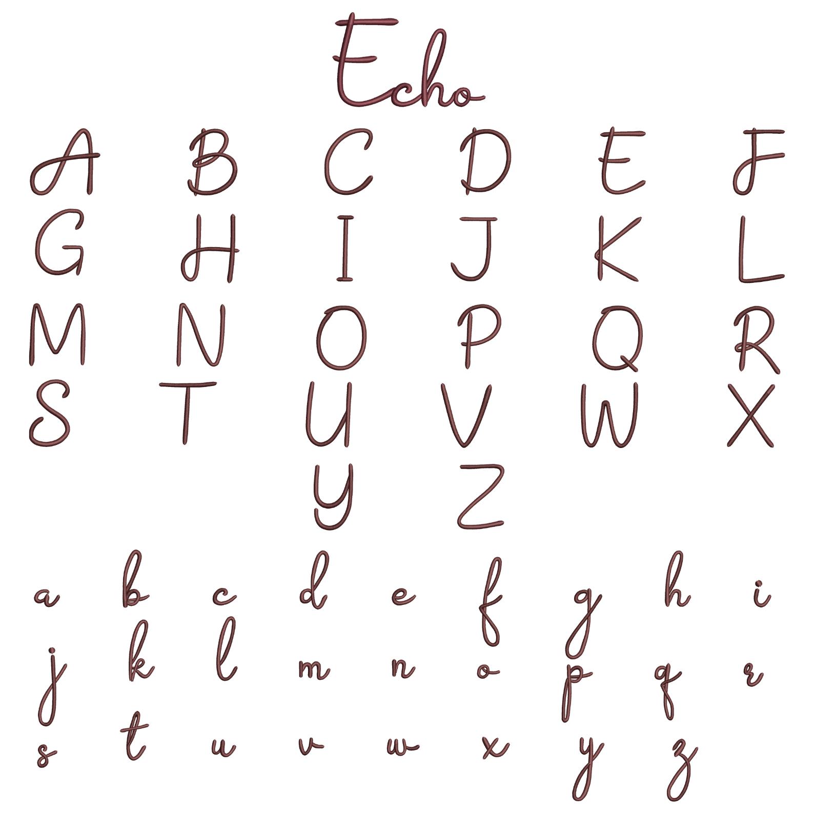 BX Cursive Machine Embroidery Font, Monogram Script Alphabet, Satin ...