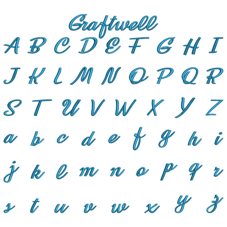 BX Vintage Machine Embroidery Font, Monogram Script Alphabet, Satin ...