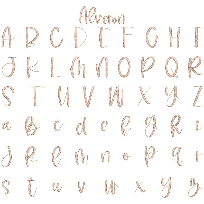 BX Modern Machine Embroidery Font, Monogram Script Alphabet, Tatami ...