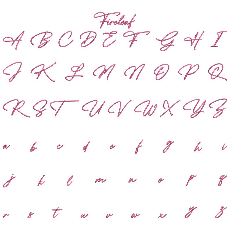 BX Cursive Machine Embroidery Font, Monogram Script Alphabet, Satin ...