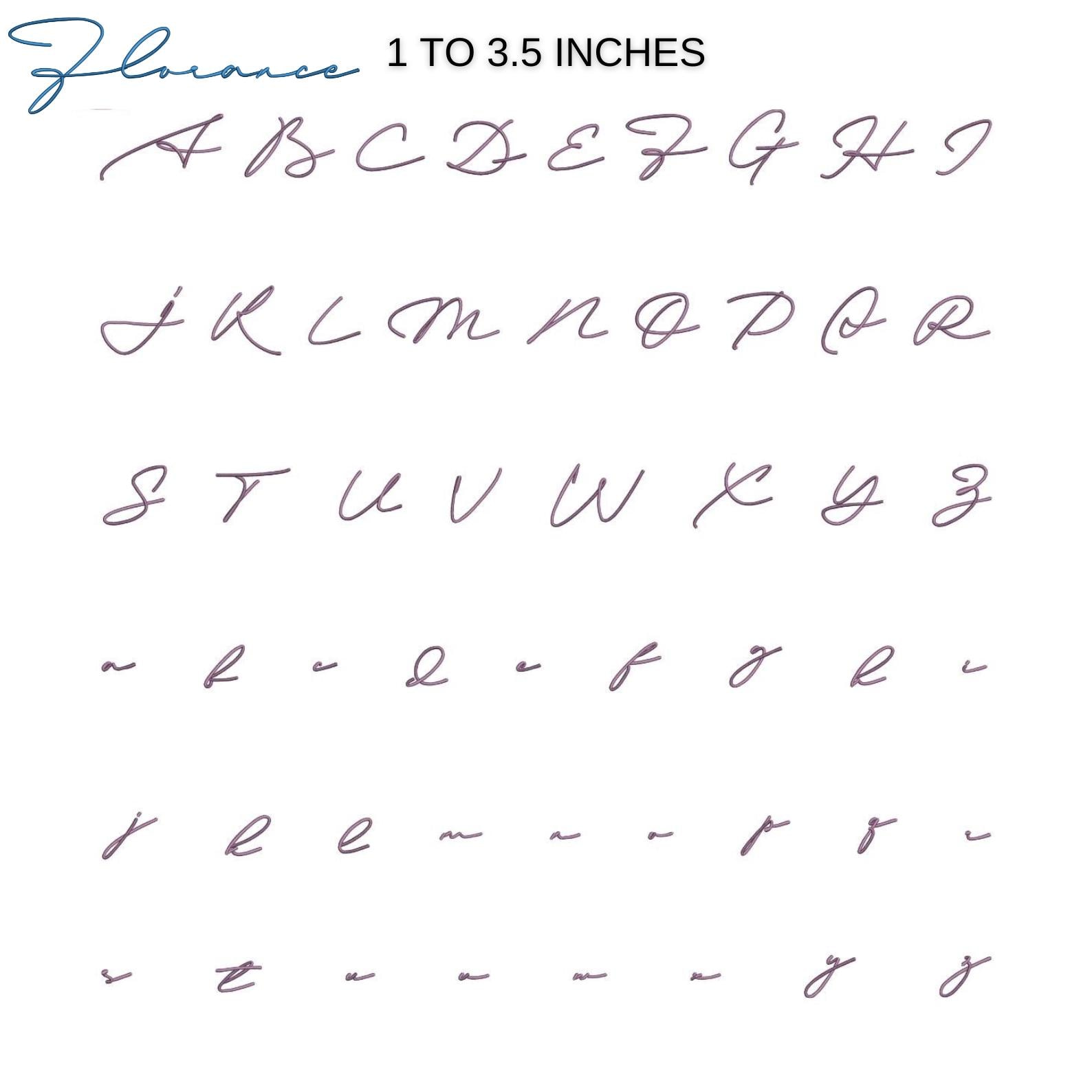 BX Cursive Machine Embroidery Font, Monogram Script Alphabet, Satin ...