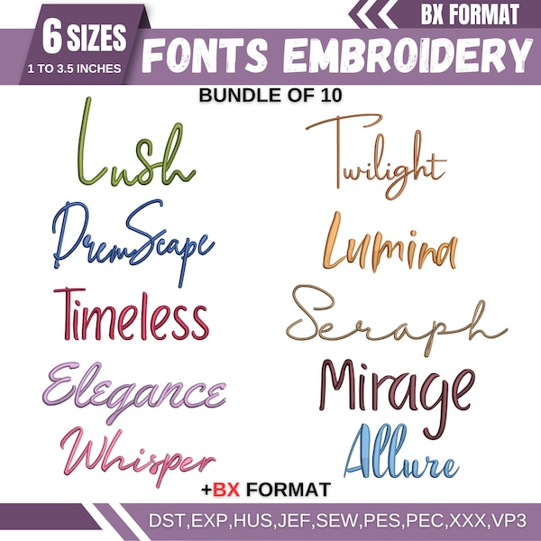 Script Embroidery Font Skinny - Etsy