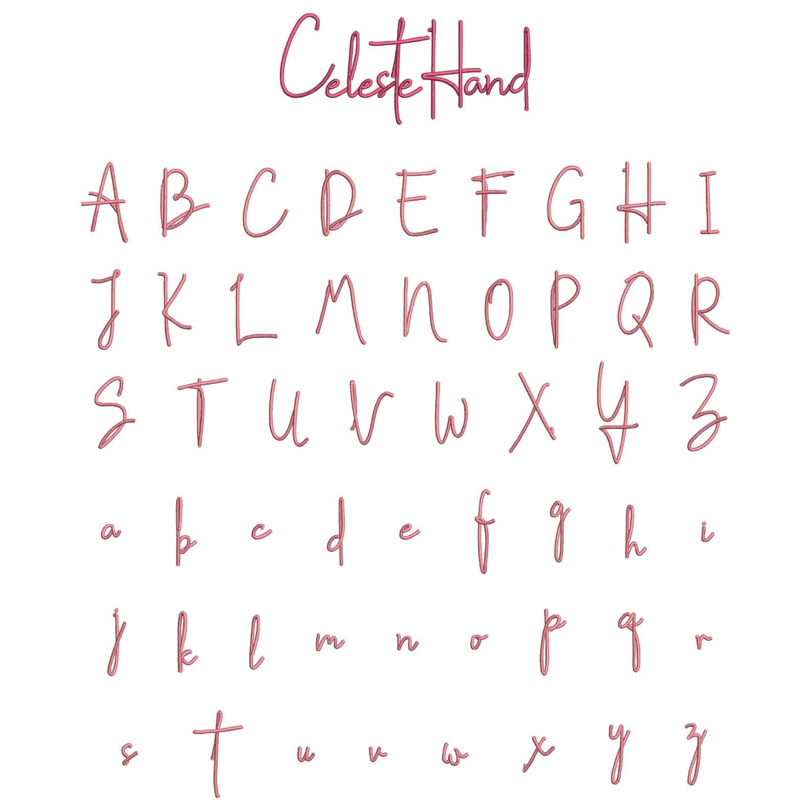 BX Cursive Machine Embroidery Font, Monogram Script Alphabet, Satin ...