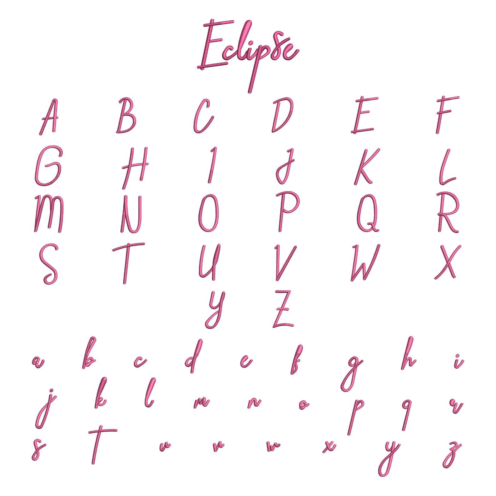 BX Cursive Machine Embroidery Font, Monogram Script Alphabet, Satin ...