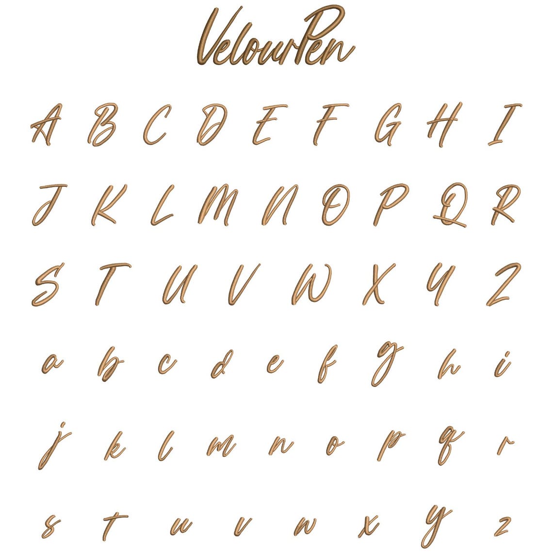 BX Cursive Machine Embroidery Font, Monogram Script Alphabet, Satin ...