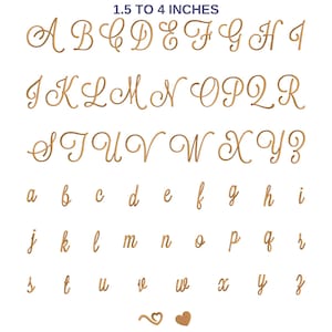 BX Cursive Machine Embroidery Font, Monogram Script Alphabet, Satin ...