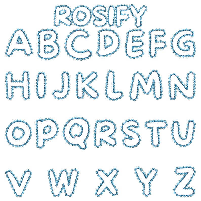 Lacey Satin BX Applique Font, Faux Lace Applique, Machine Embroidery ...