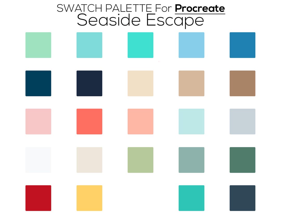 Tropical & Summer Procreate Color Palette Bundle | Beach Sunset ...