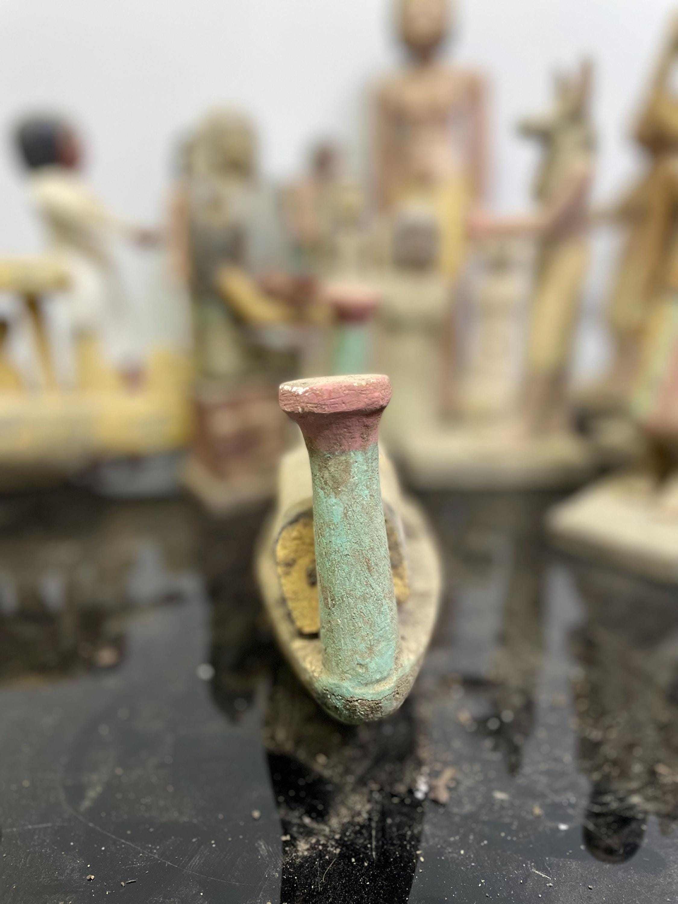 Rare Original Antique Wooden Funerary Boat From Ancient Egypt, Offering ...