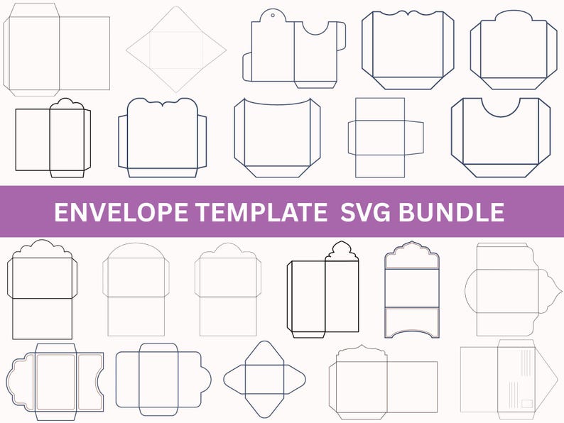 Envelope Template Bundle|envelope SVG Templates|money Envelope Blank ...