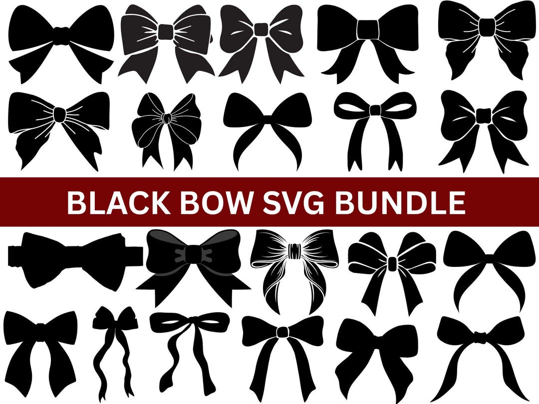 Black Bow Svg Bundle,ribbon Coquette Bow Svg Bundle,bow Tie Svg,hair ...