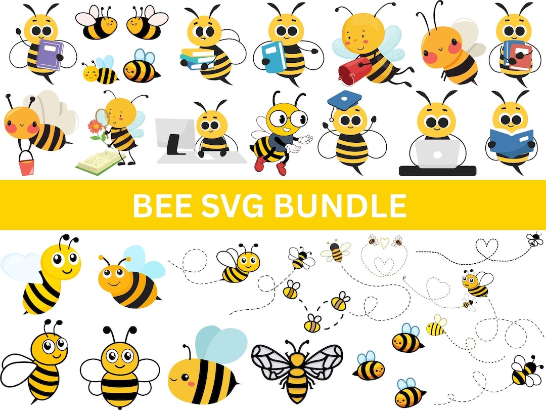 Bee Svg Bundle,bee Cut Files,bee Clipart,queen Bee Svg,cute Bee Svg,bee ...