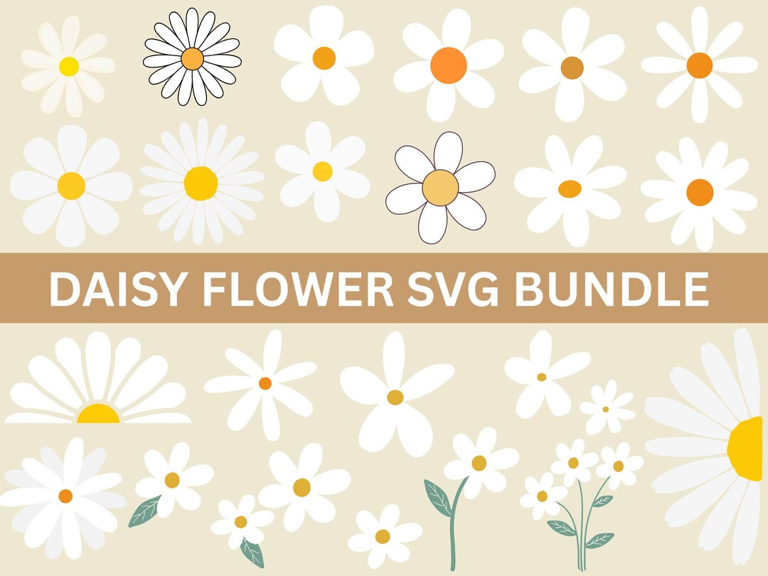 Daisy Svg Bundle,daisy Flower Svg,daisy Clipart,simple Daisy Svg,daisy ...