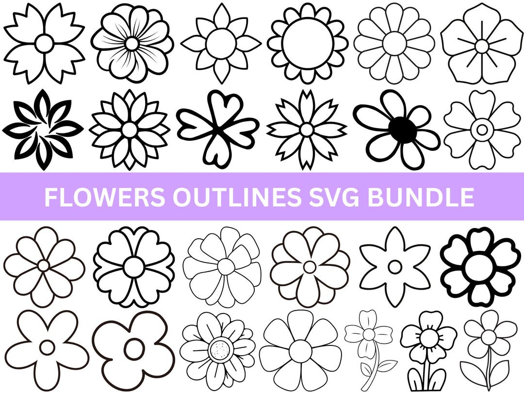 Flower SVG Bundle,flowers Designs for Shirts,flat Flowers Clipart ...