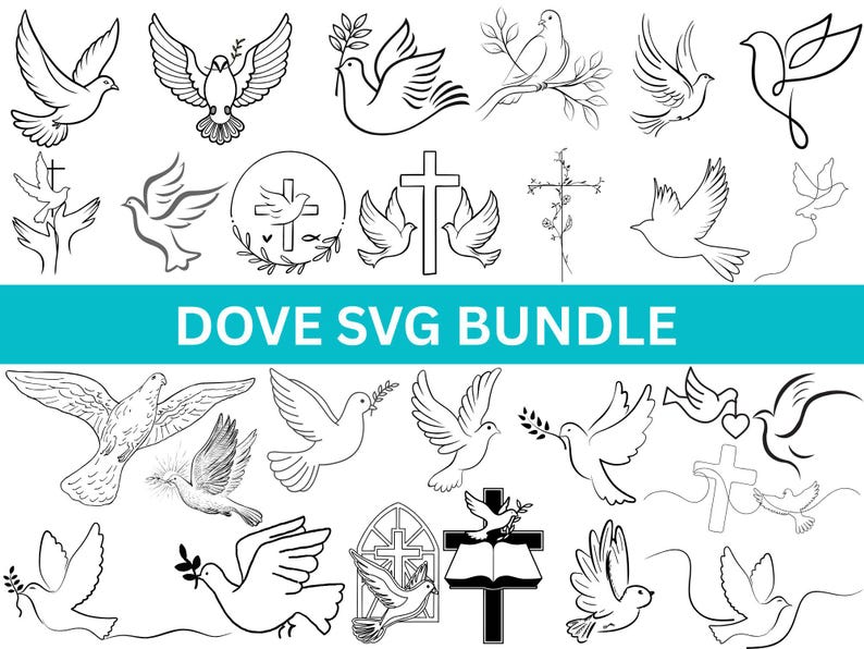 Dove SVG Bundle,dove With Olive Branch Svg,pigeon SVG Silhouette,pigeon ...