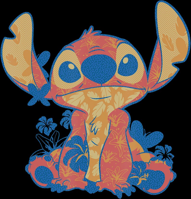 Lilo and Stitch, PNG, Digital File, Stitch in Hawaiian Print - Etsy