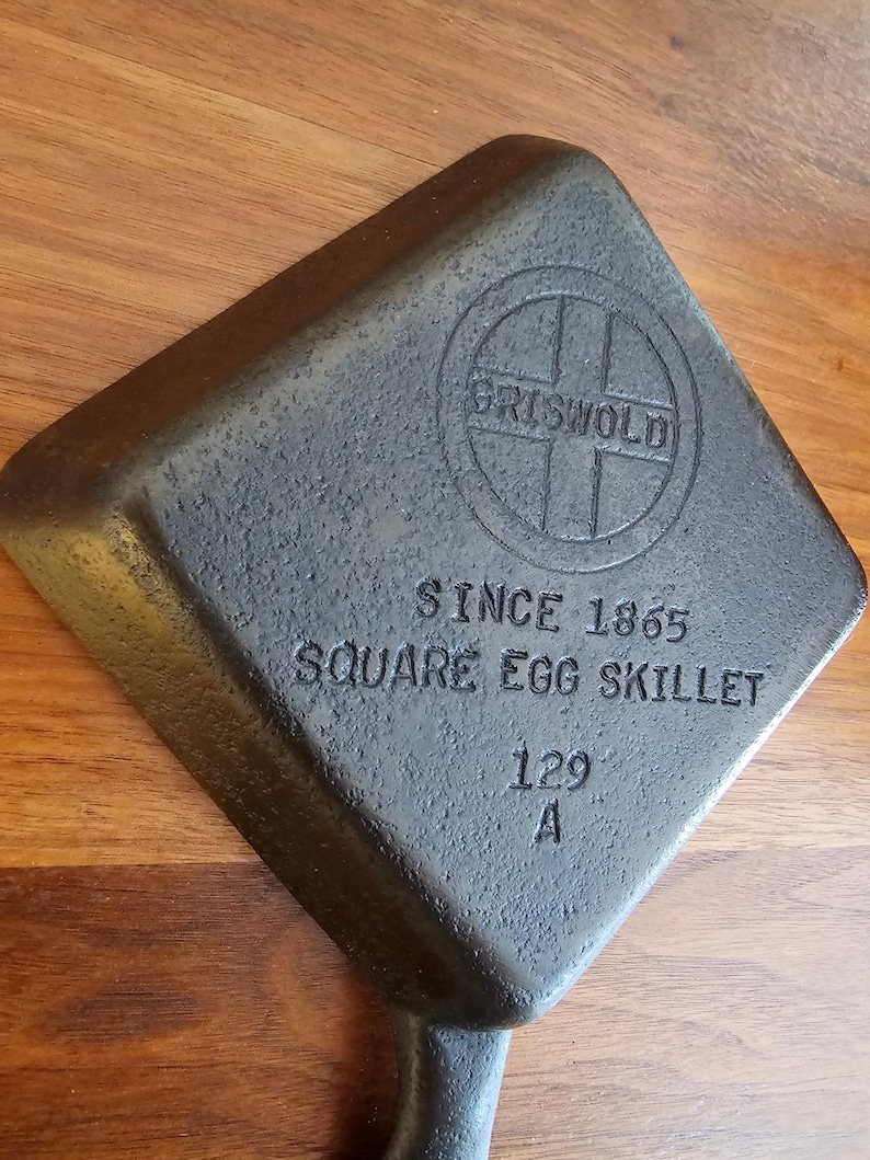 Griswold - Cast Iron Square Egg Skillet - [fully Restored] - {129A} - Etsy