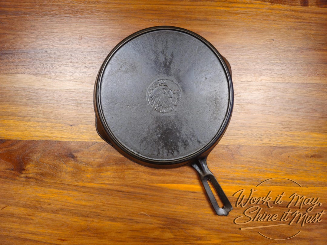 Wapak #8 Vintage Restored Cast Iron Skillet Indian Head Logo/medallion ...