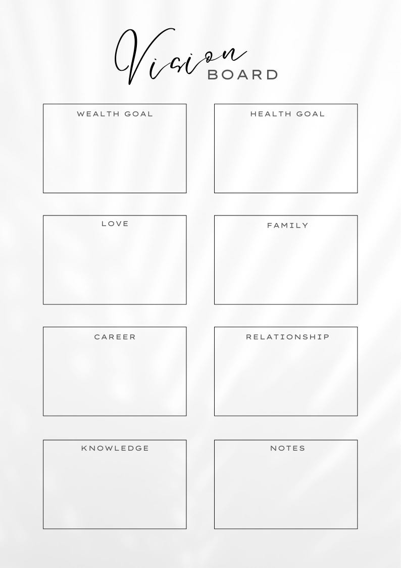 Vision Board Printable for 2025 - Etsy