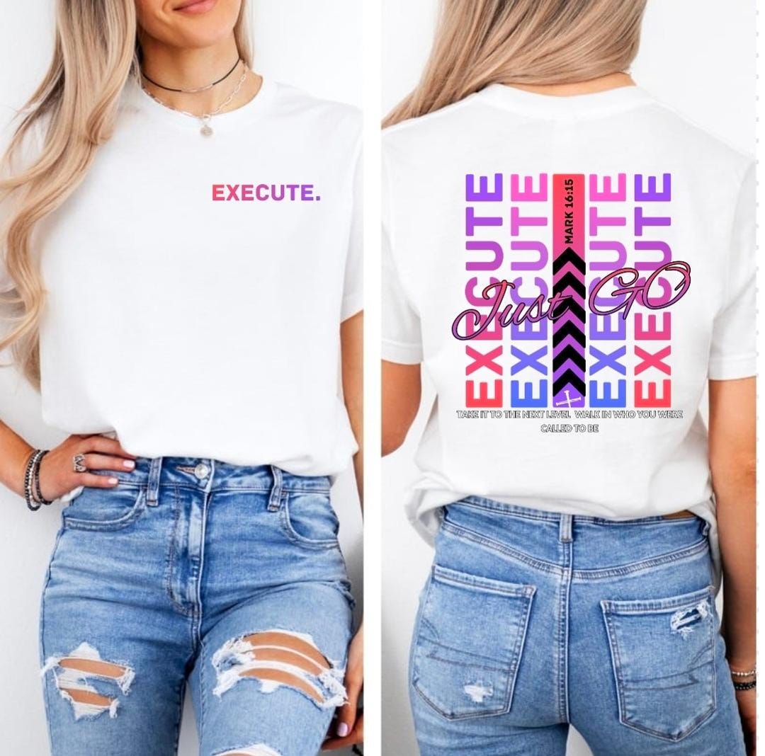 Execute Text Graphic Tee | Motivational Typography T-shirt - Etsy