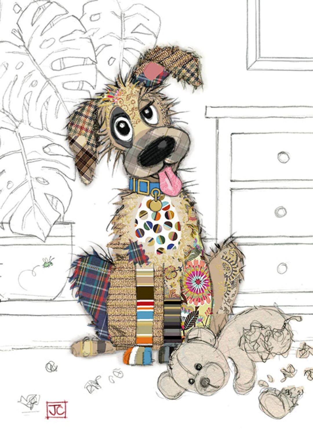 Murphy Mutt Dog Kooks Gold Foil Embossed Blank Card by Bug Art - Etsy