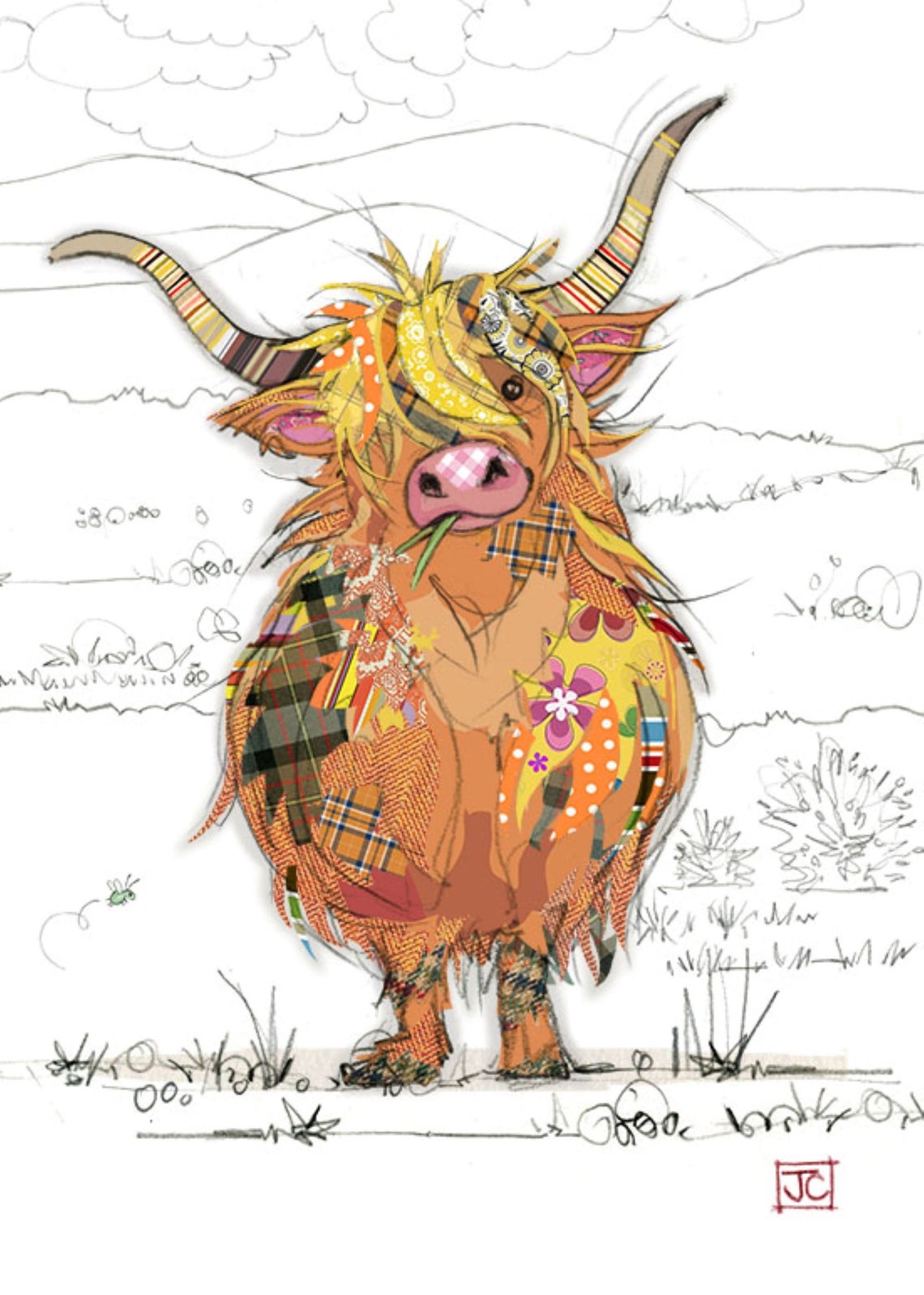 Highland Hamish Gold Foil Embossed Blank Card by Bug Art - Etsy