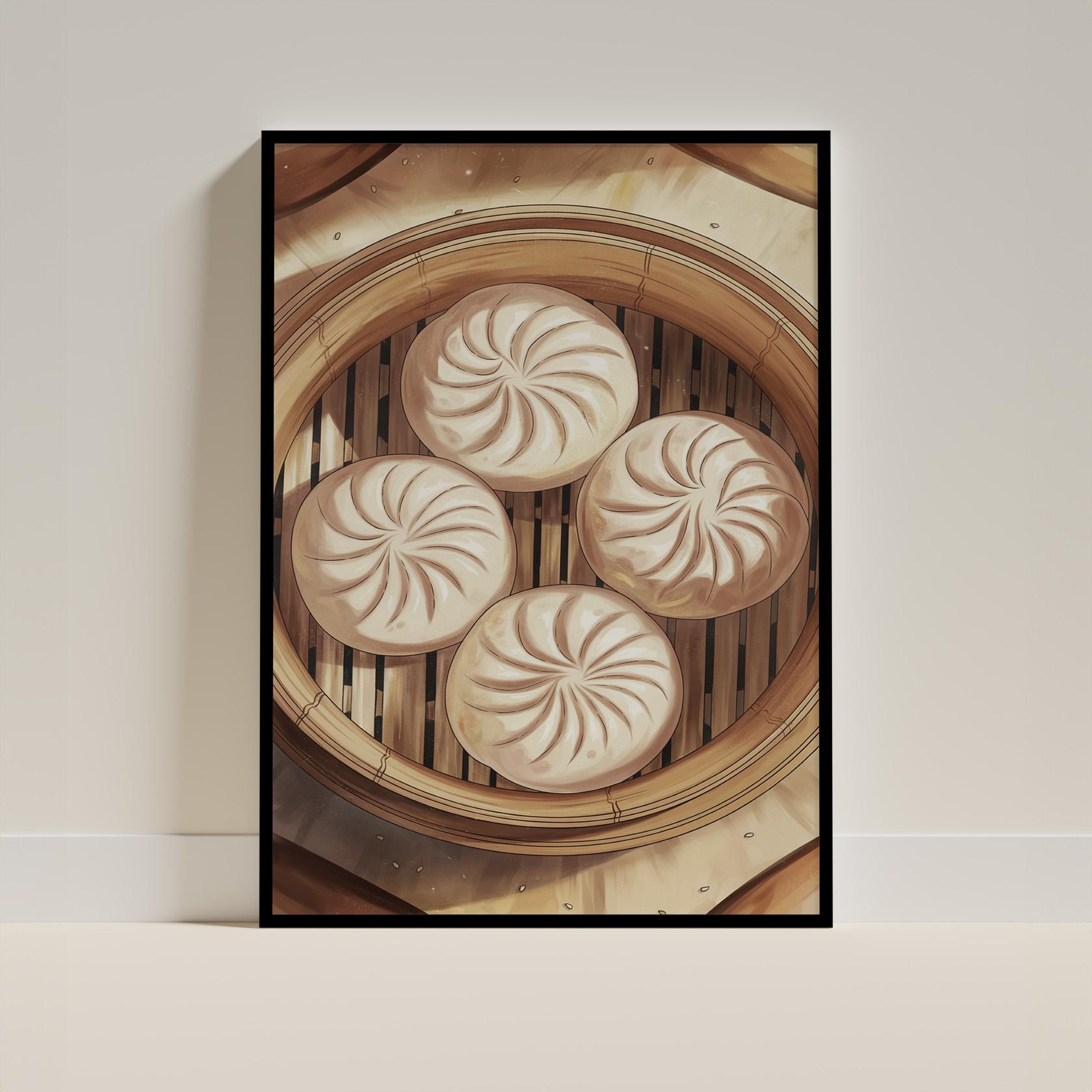 Dim Sum Art Print: Chinese Dumpling Illustration, Kitchen Wall Decor - Etsy