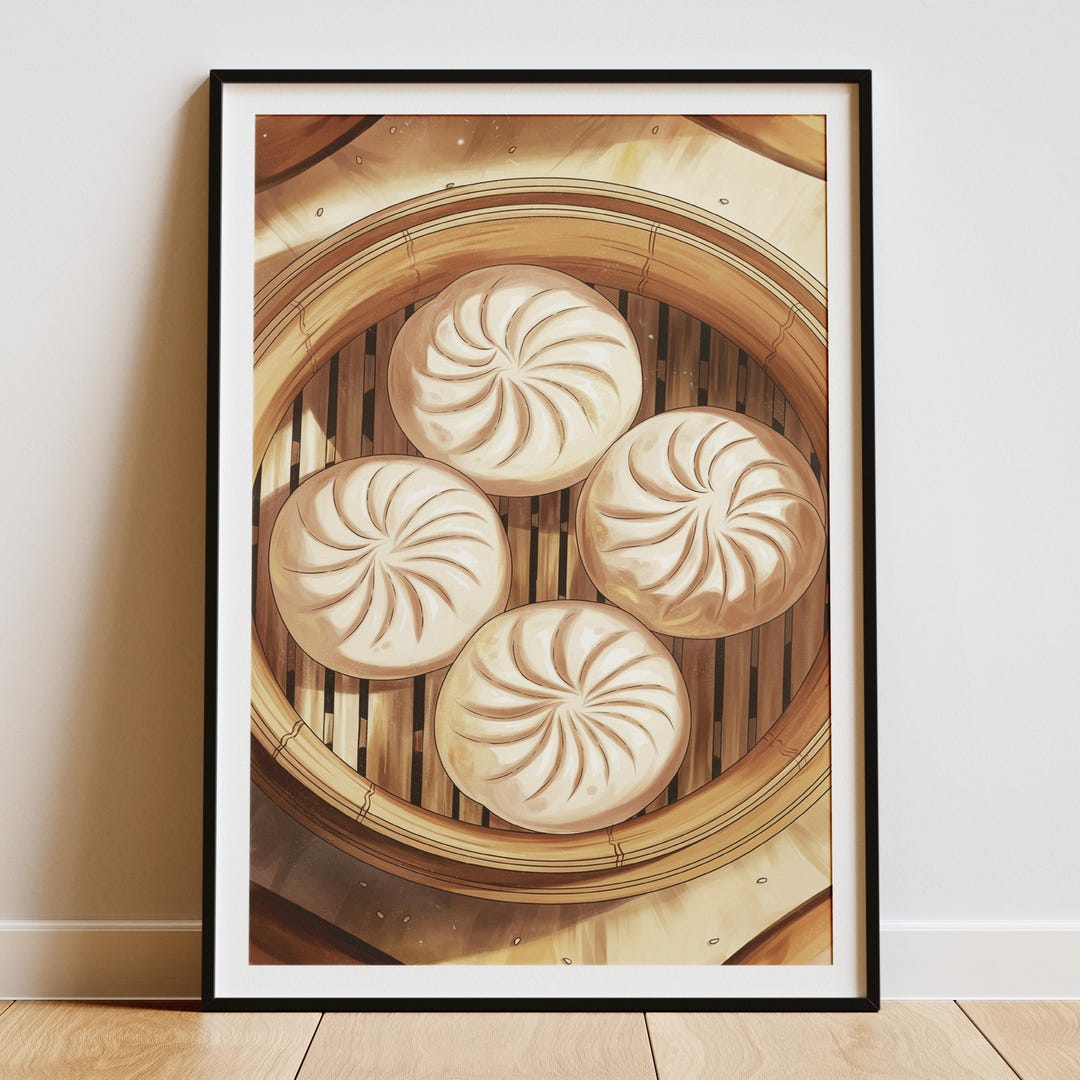 Dim Sum Art Print: Chinese Dumpling Illustration, Kitchen Wall Decor - Etsy