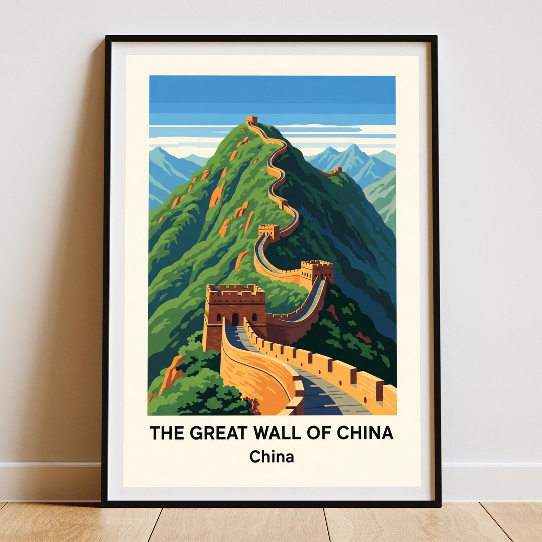 Great Wall of China Art Print - Vintage Travel Poster - Etsy