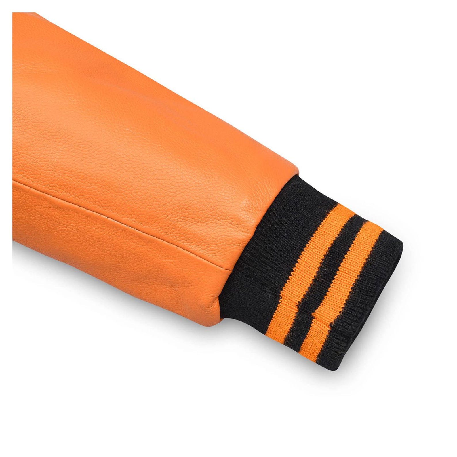 Black and Orange Varsity Jacket Blank Letterman Jacket in Black Wool ...