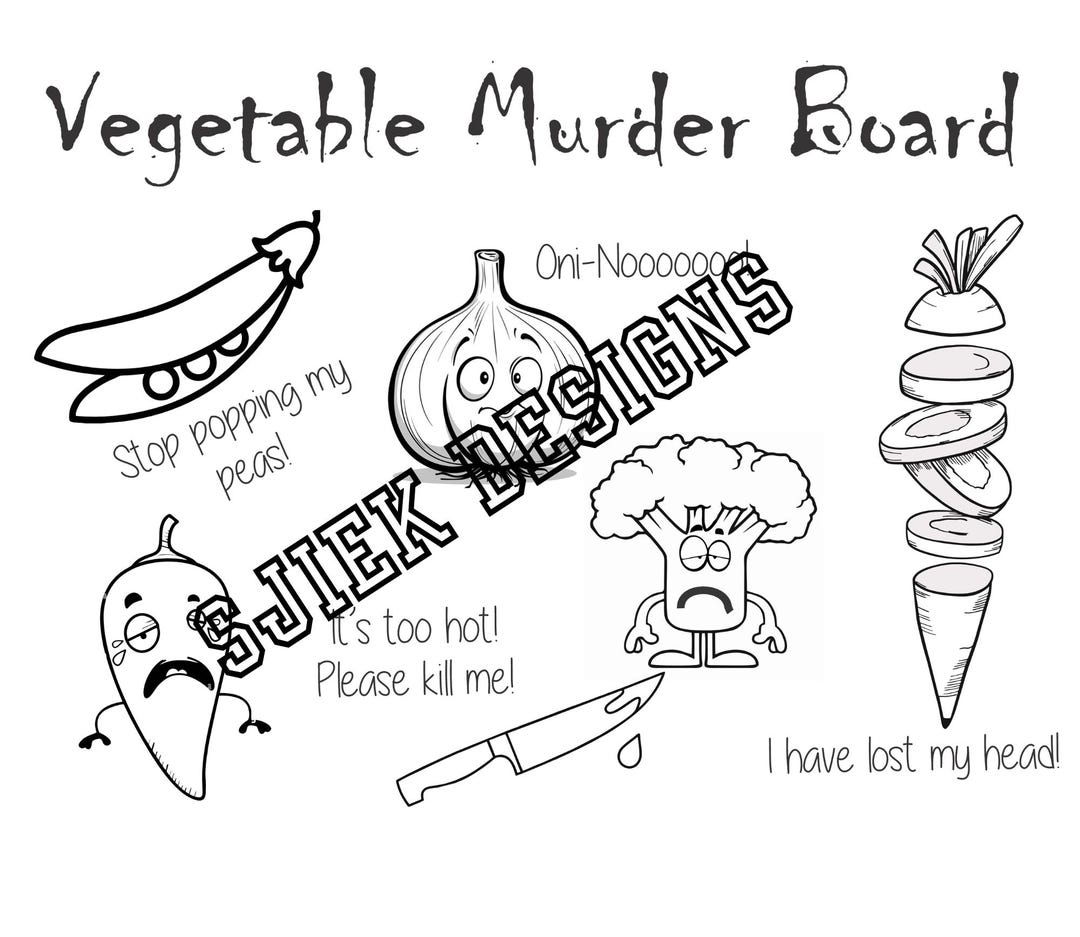 Vegetable Killing/murder Cutting Board BUNDLE Lasercut File DXF,PNG and ...