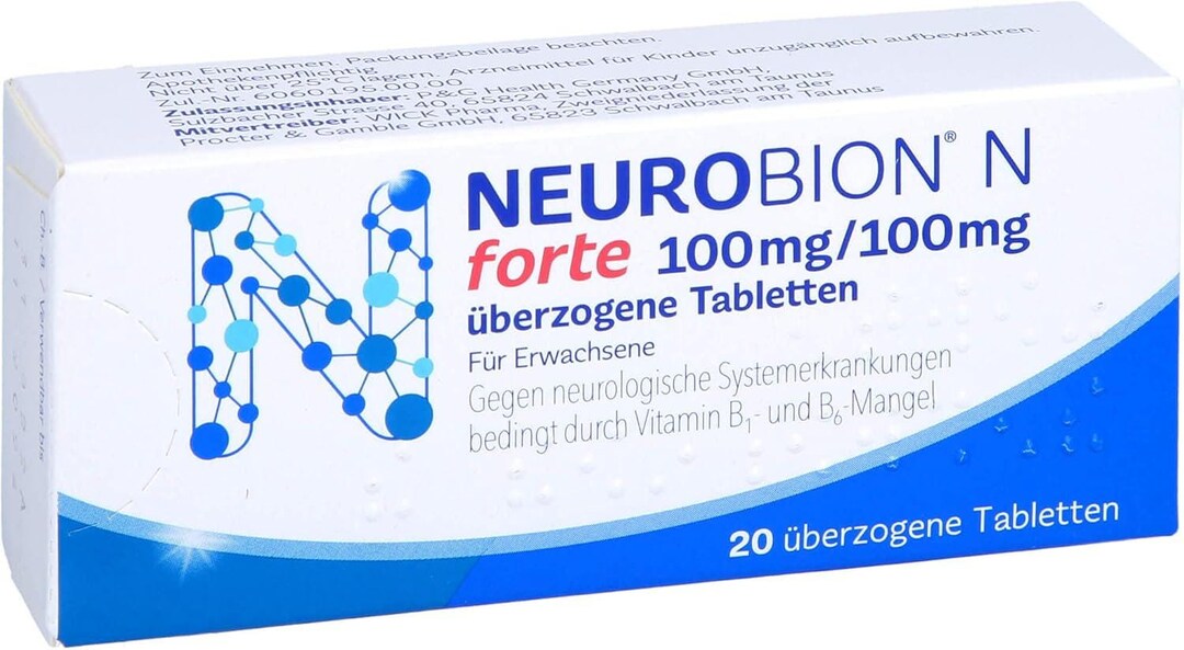 NEUROBION N Forte B1 B6 B12 1002000,2mg/tab 20 Tabs - Etsy