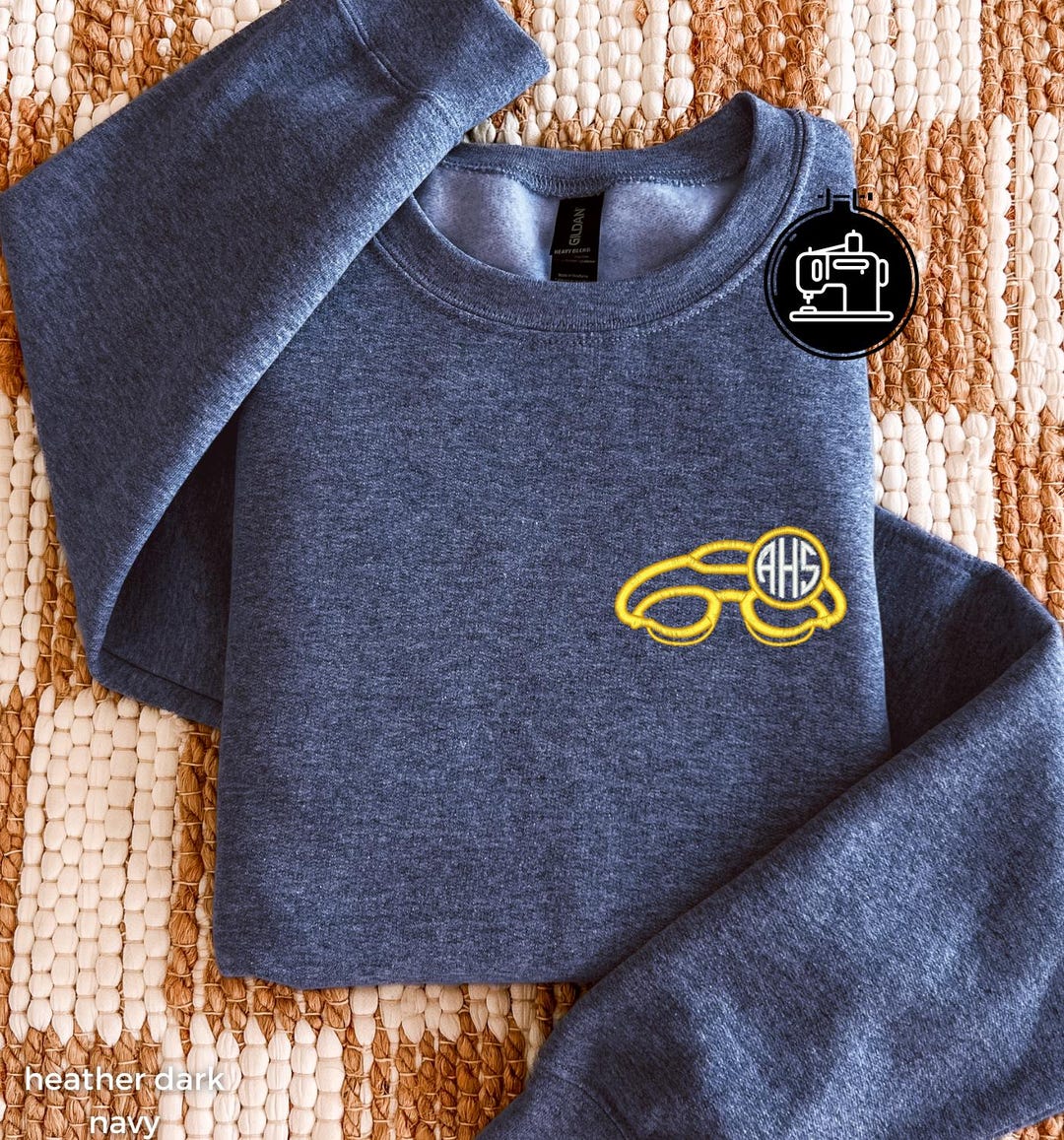 Customized Monogram Swimmer Goggles Sweatshirt, Swimmer Shirt, Swim ...
