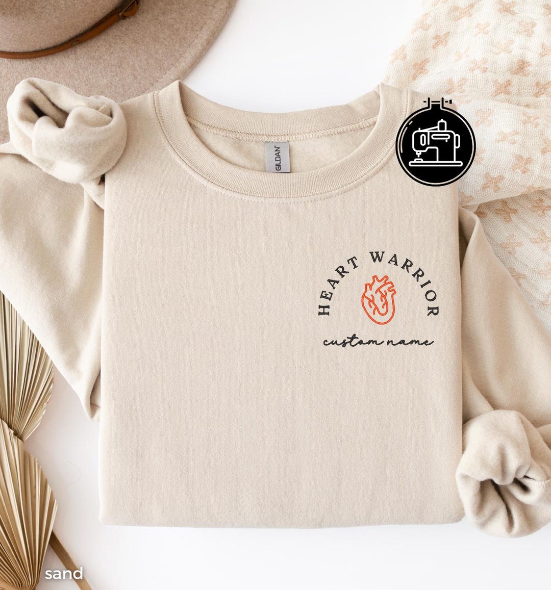 Embroidered Custom Heart Warrior Sweatshirt, CHD Awareness Sweatshirt ...