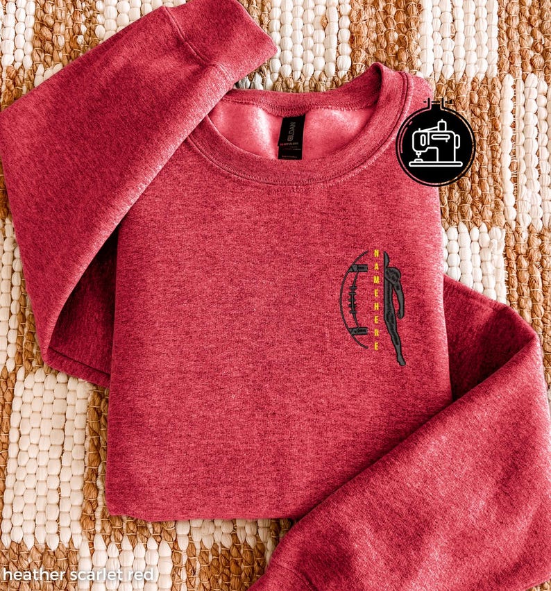 Embroidered Football Customized Sweatshirt, Game Day Crewneck, Football ...