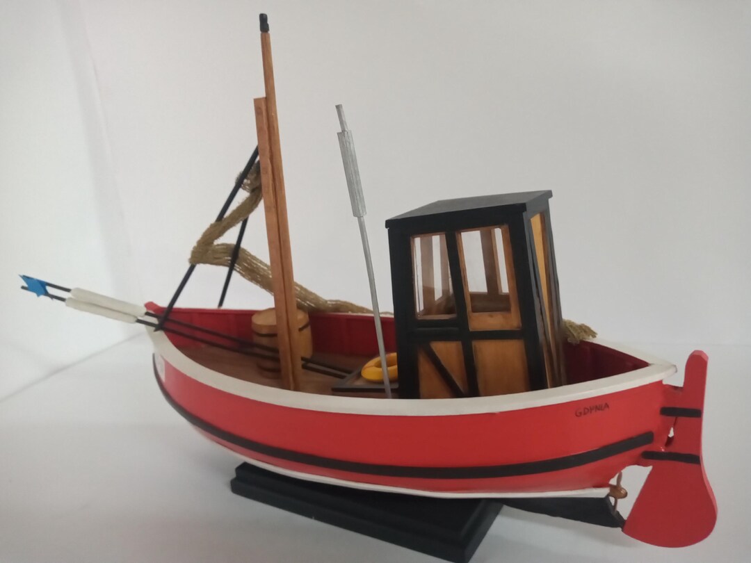 Fishing Boat Model Fishing Boat Ship Sailing Ship Boat Handicraft Wood ...