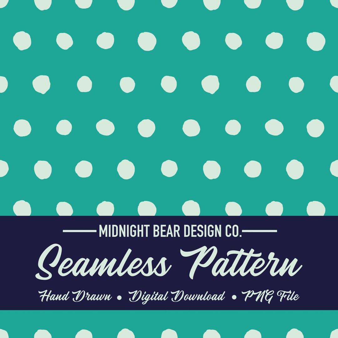 Inky Polka Dot Seamless Pattern, Hand Drawn Teal Digital Paper, Modern ...