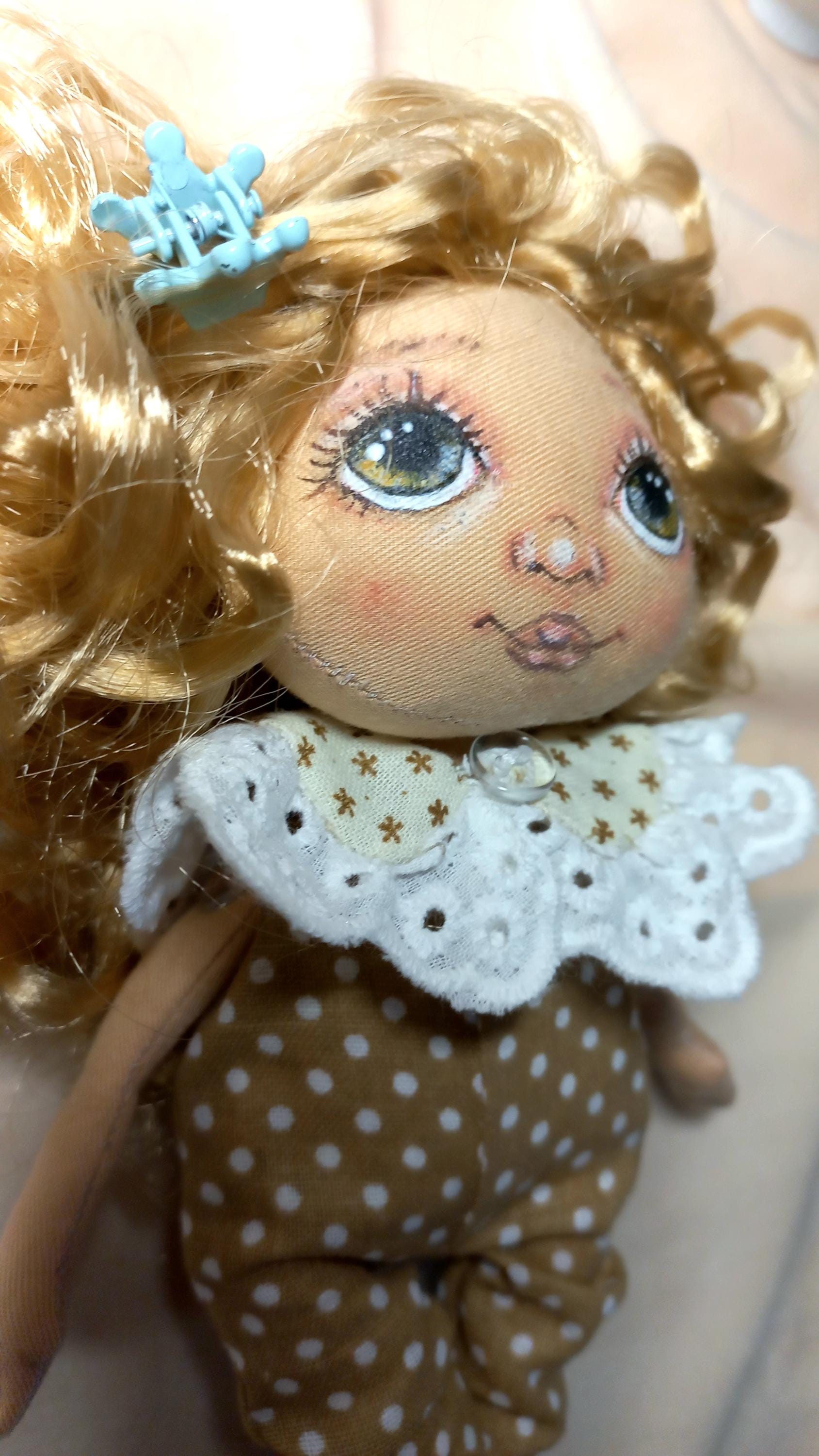 Handmade Cloth Art Doll: Pocket Textile Doll With Hand-painted Face - Etsy
