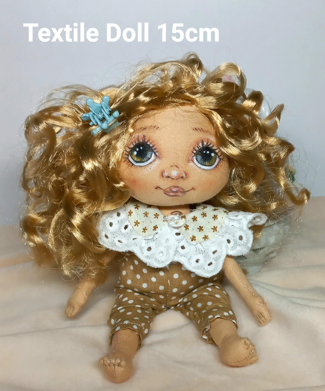 Handmade Cloth Art Doll: Pocket Textile Doll With Hand-painted Face - Etsy