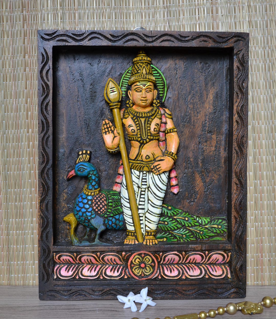 Wooden Hand Carved Muruga Wall Hanging Home Decor - Etsy