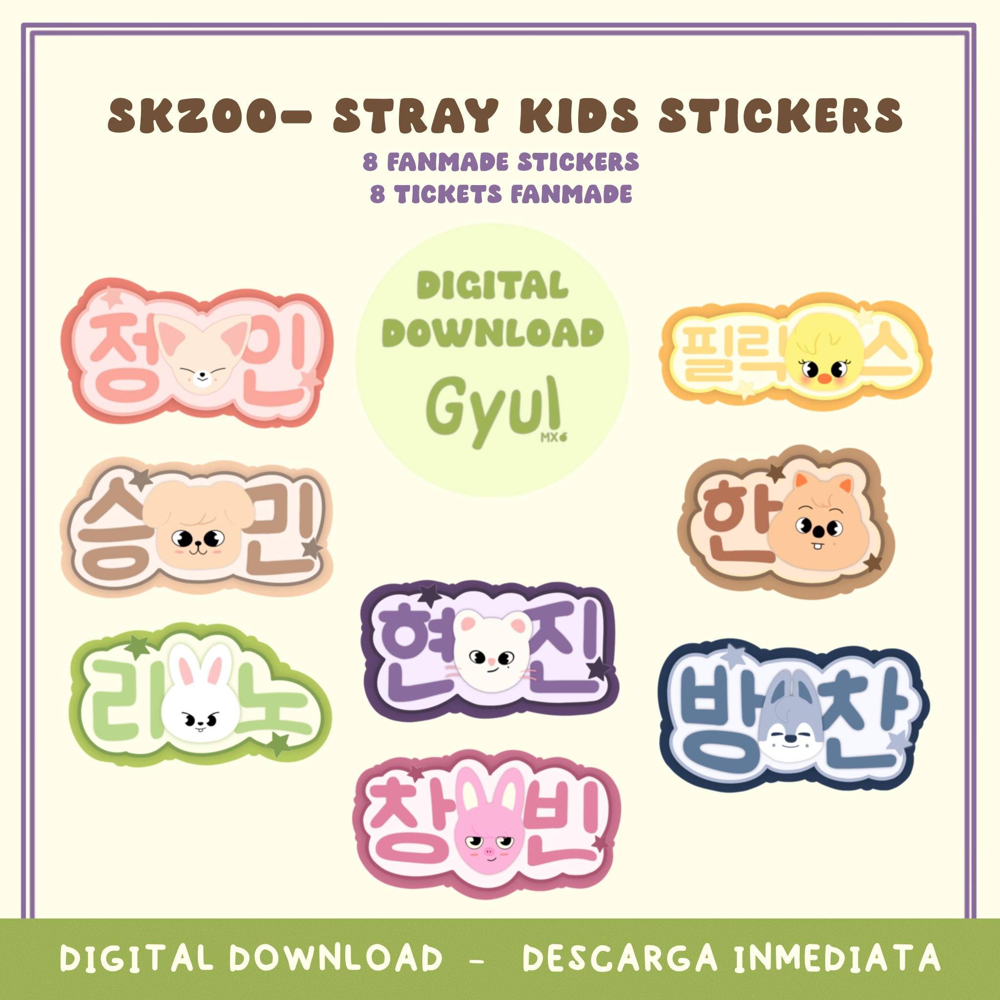SKZOO Stickers With Name | SKZOO Stickers for Freebies - Etsy