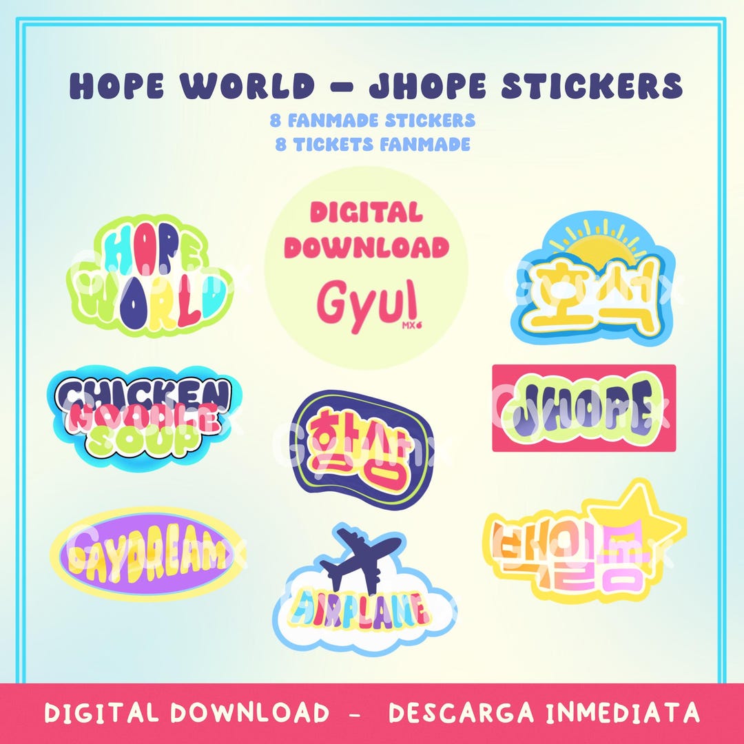 Hope World by J-hope Stickers | Freebie Stickers for Hope on the Street ...