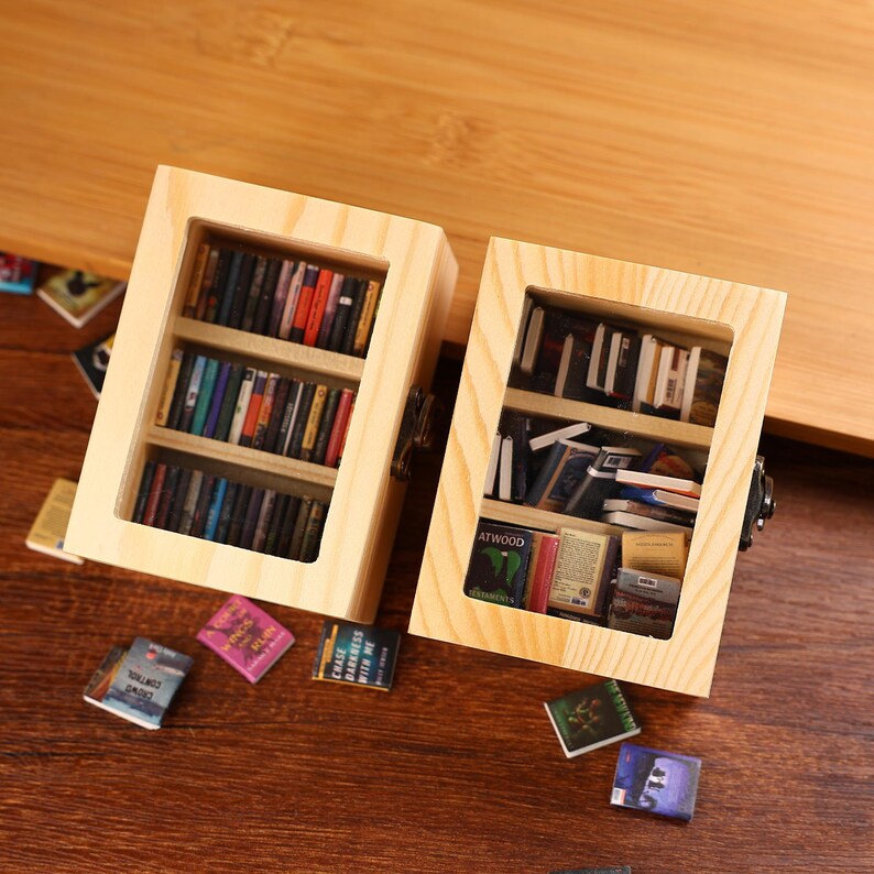 Personalized Pocket Bookshelf Custom Mini Book Display for Home, Gift ...