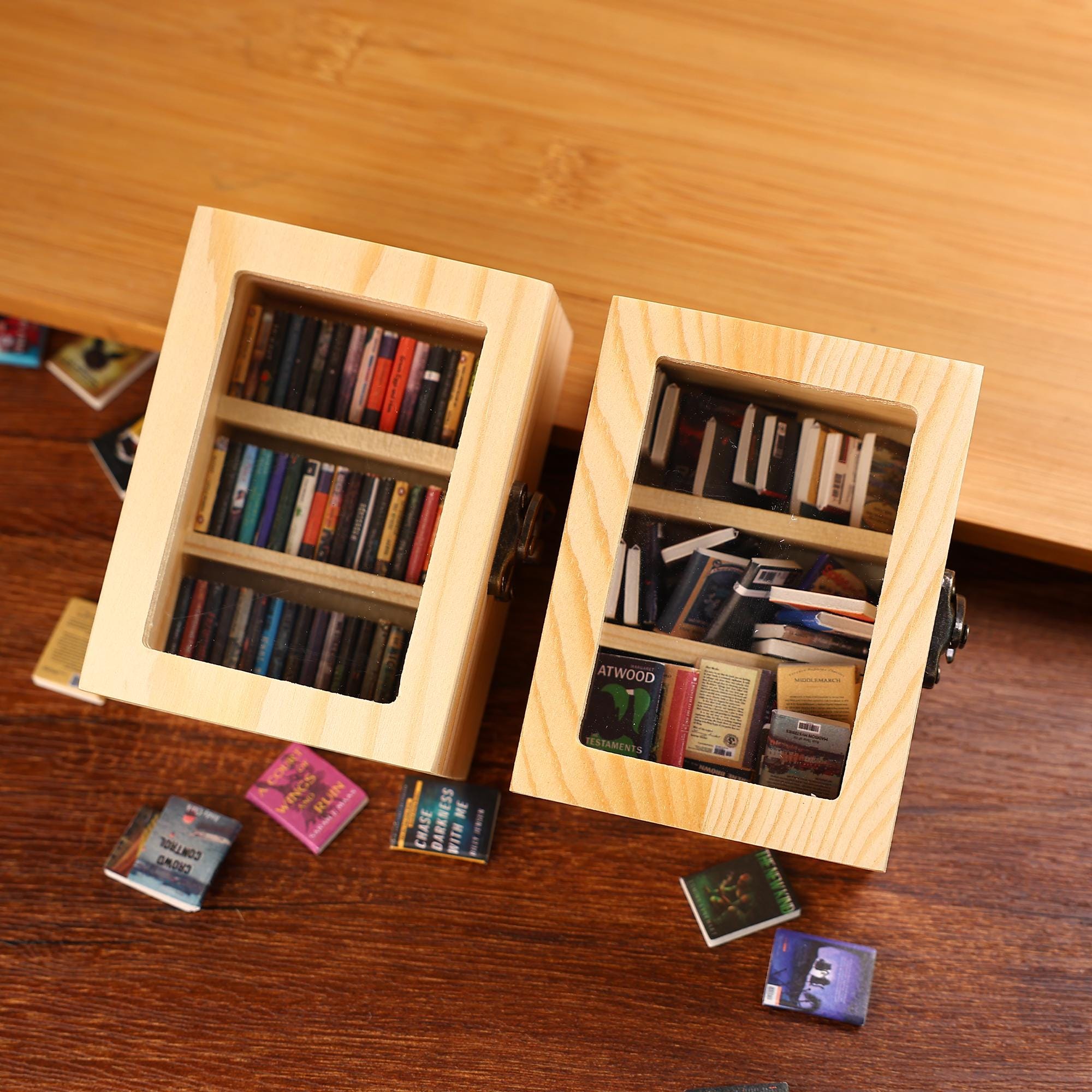 Personalized Pocket Bookshelf Custom Mini Book Display for Home, Gift ...