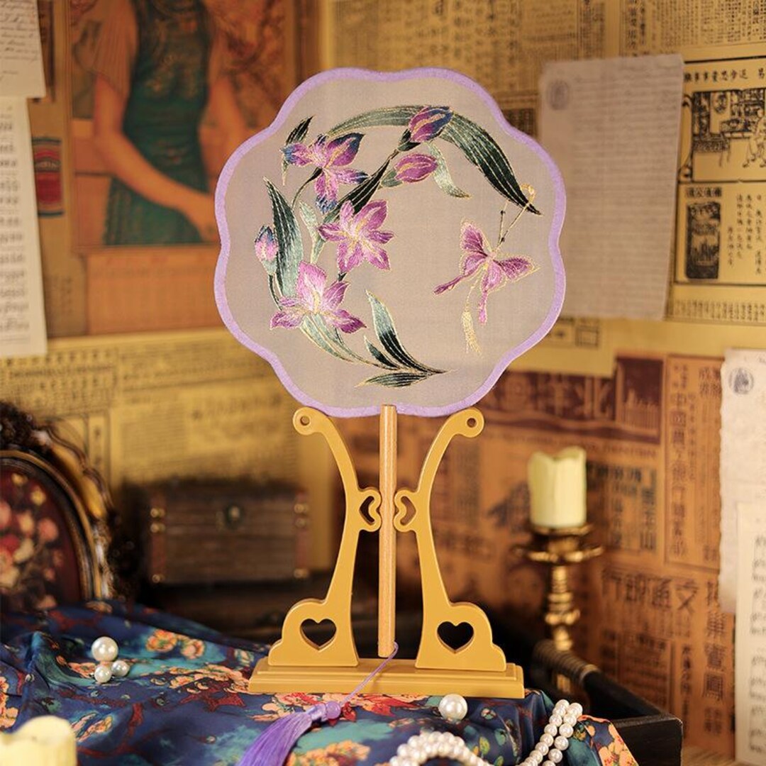 Double-sided Embroidered Round Fan, Ancient Fan, Round Fan, Embroidered ...